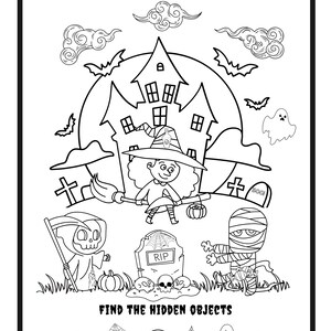 Printable Childrens Halloween Activity Coloring Book 10 Pages - Etsy
