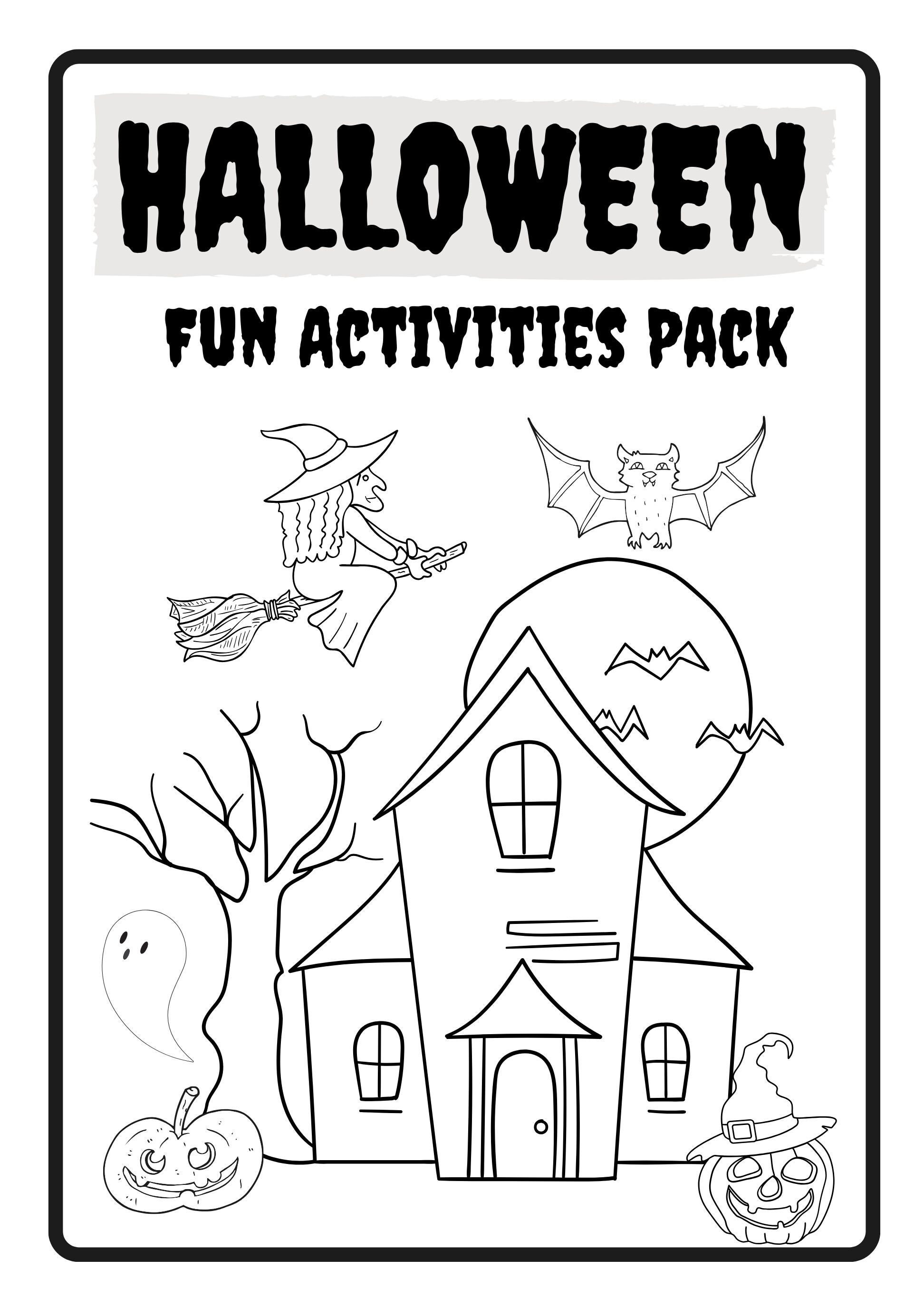 Printable Childrens Halloween Activity Coloring Book 10 Pages - Etsy