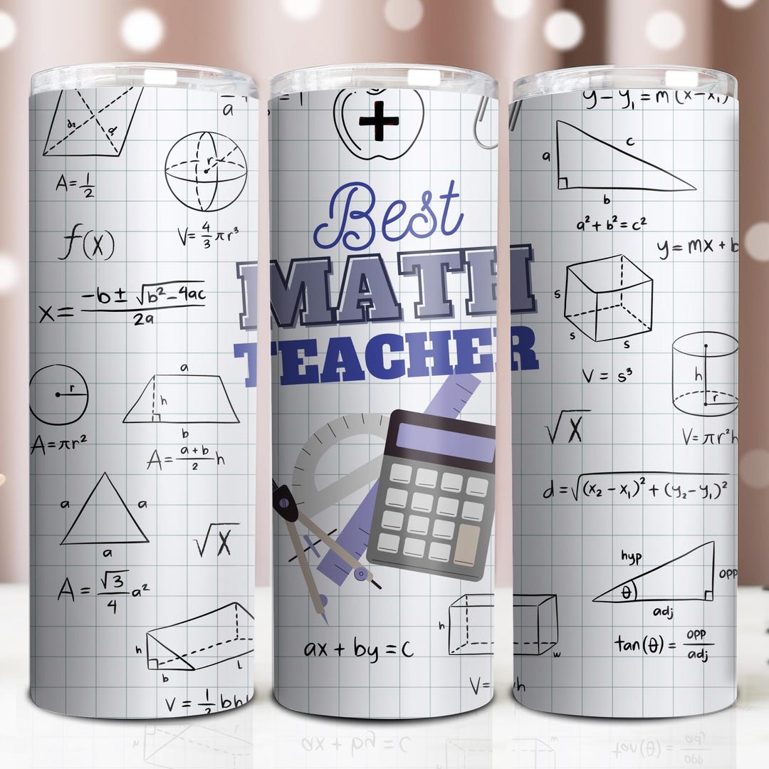 Best Math Teacher 20 Oz Skinny Tumbler Sublimation Design Straight ...