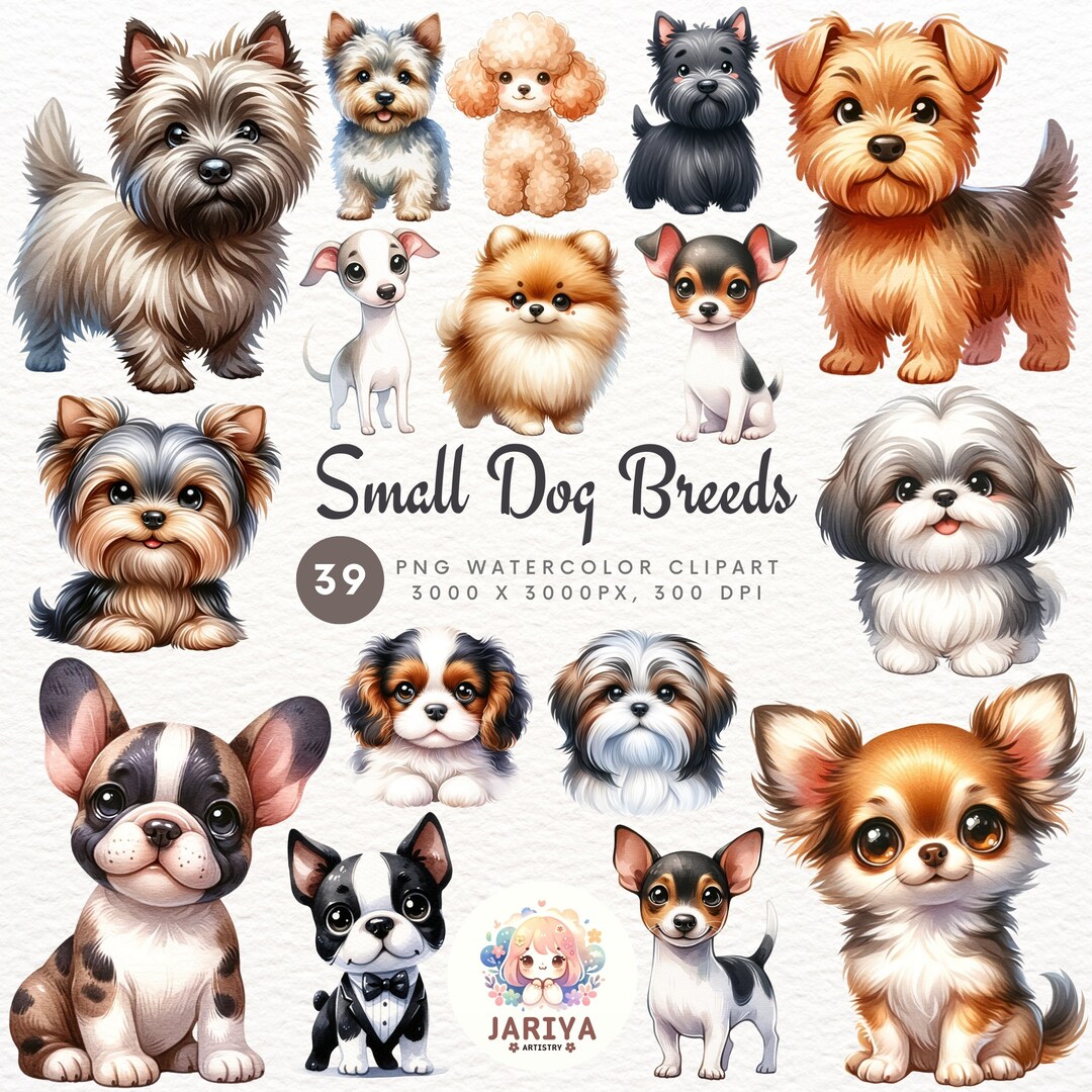 Cute Puppy Watercolor PNG Bundle, Cute Dog Sublimation Designs, Dog ...