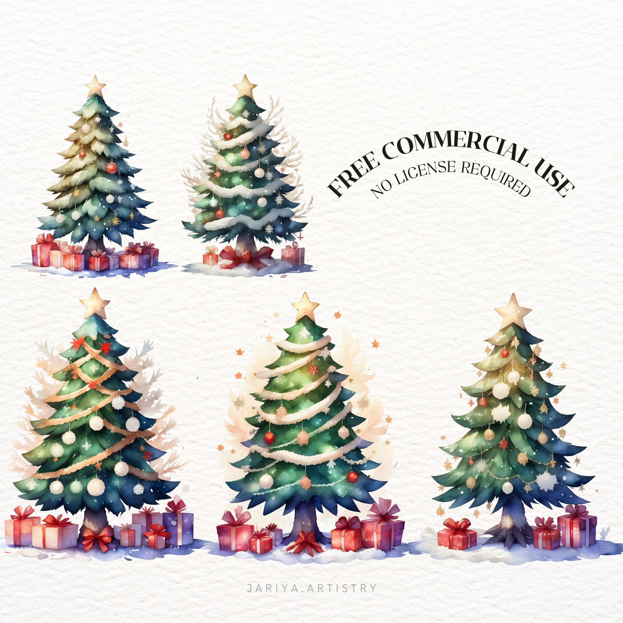 Christmas Tree Clipart Bundle, Christmas Tree Clipart PNG, Christmas ...