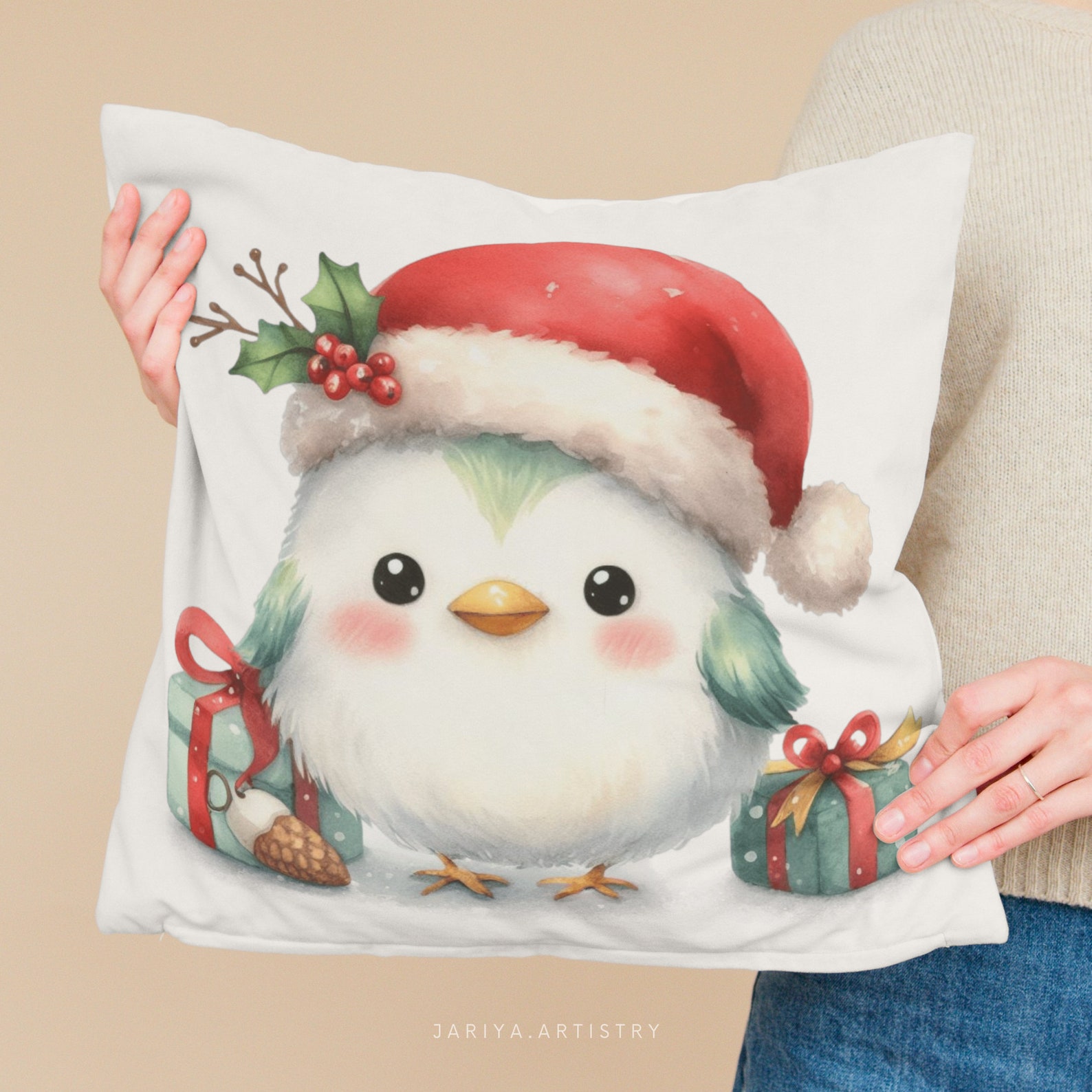 Bird Santa Clipart Bundle, Bird Santa Clipart PNG, Bird Santa Designs ...