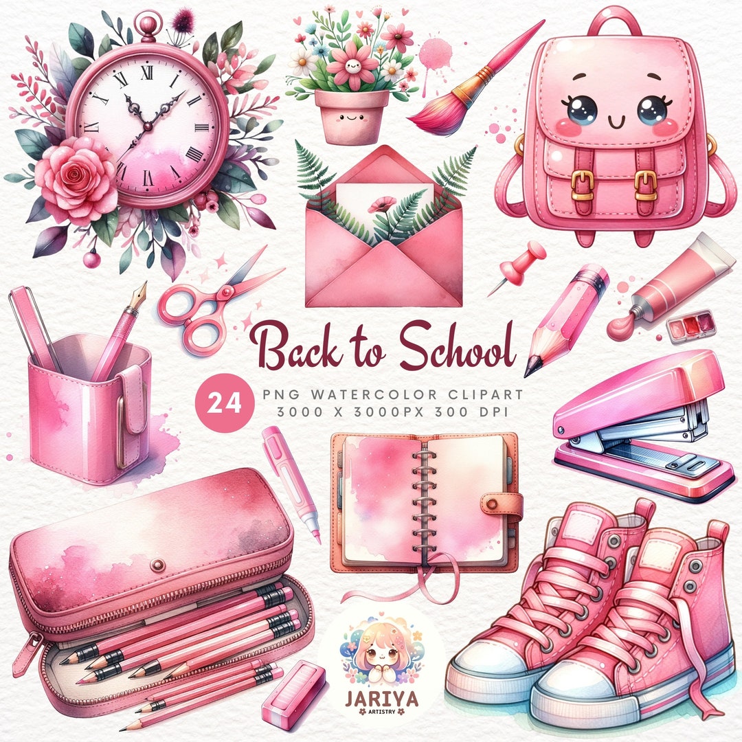 Back to School Clipart Bundle, School Backpack PNG, Classroom Clipart ...