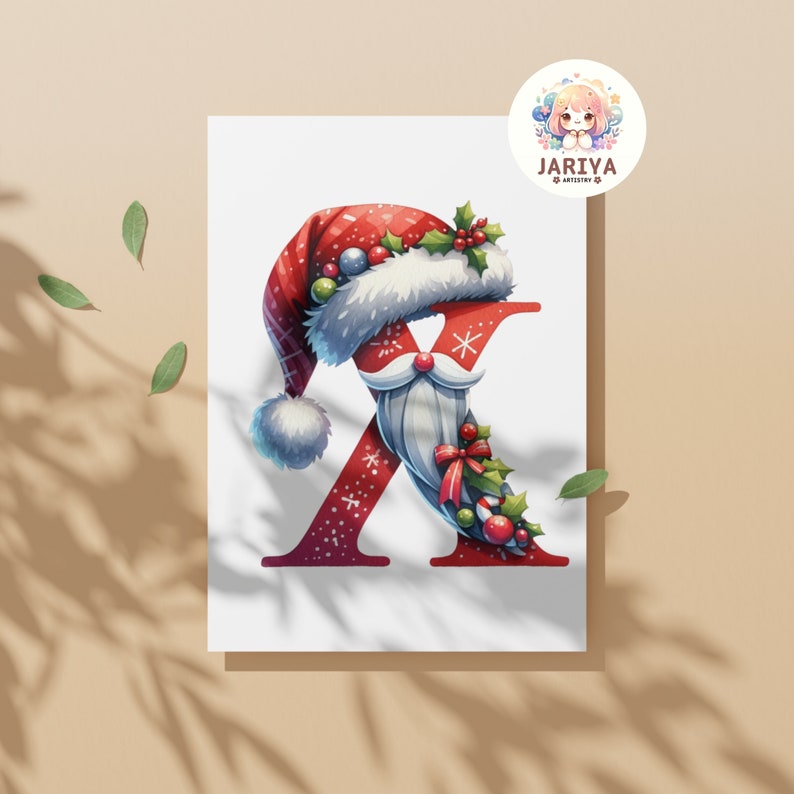 Festive Santa Alphabet Clipart Set - A-Z PNG Designs, Prints ...