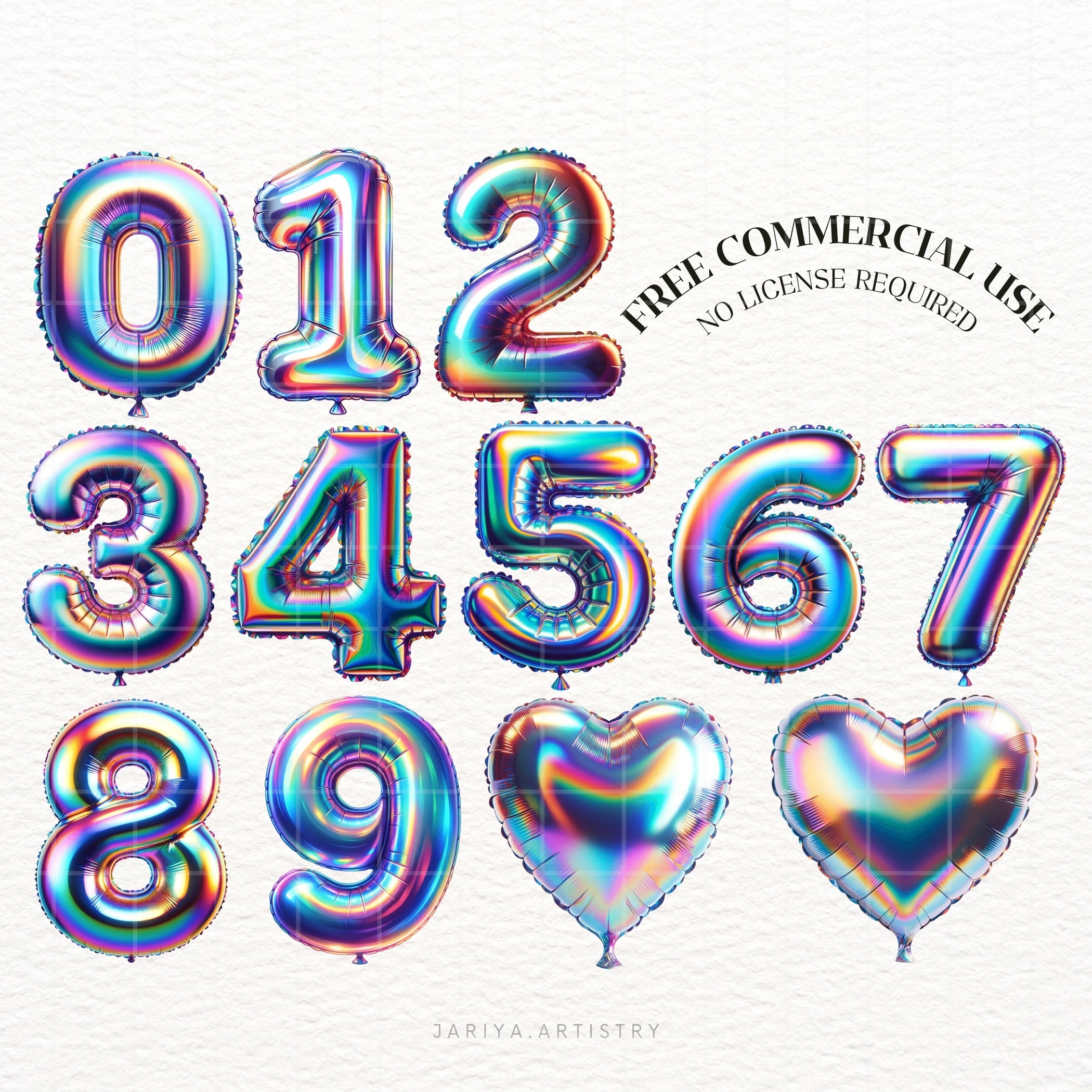 Holographic Balloon Alphabet Clipart Bundle: A-Z PNG Designs ...