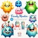 Cute Friendly Monster Clipart Bundle, Cute Monster Clipart PNG ...