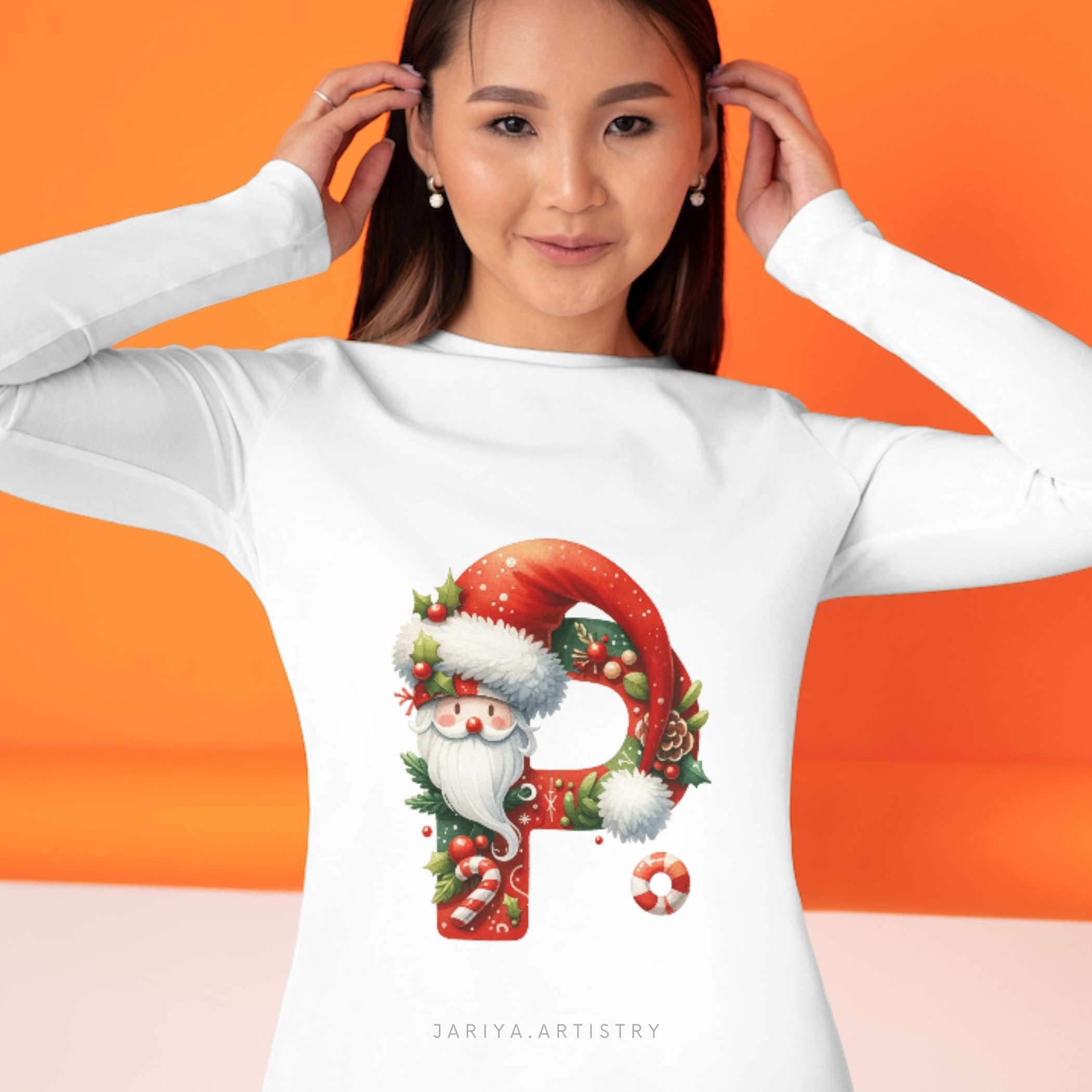 Festive Santa Alphabet Clipart Set - A-Z PNG Designs, Prints ...