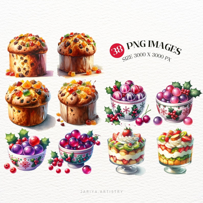 Christmas Sweets Clipart Bundle, Christmas Sweets Clipart PNG ...