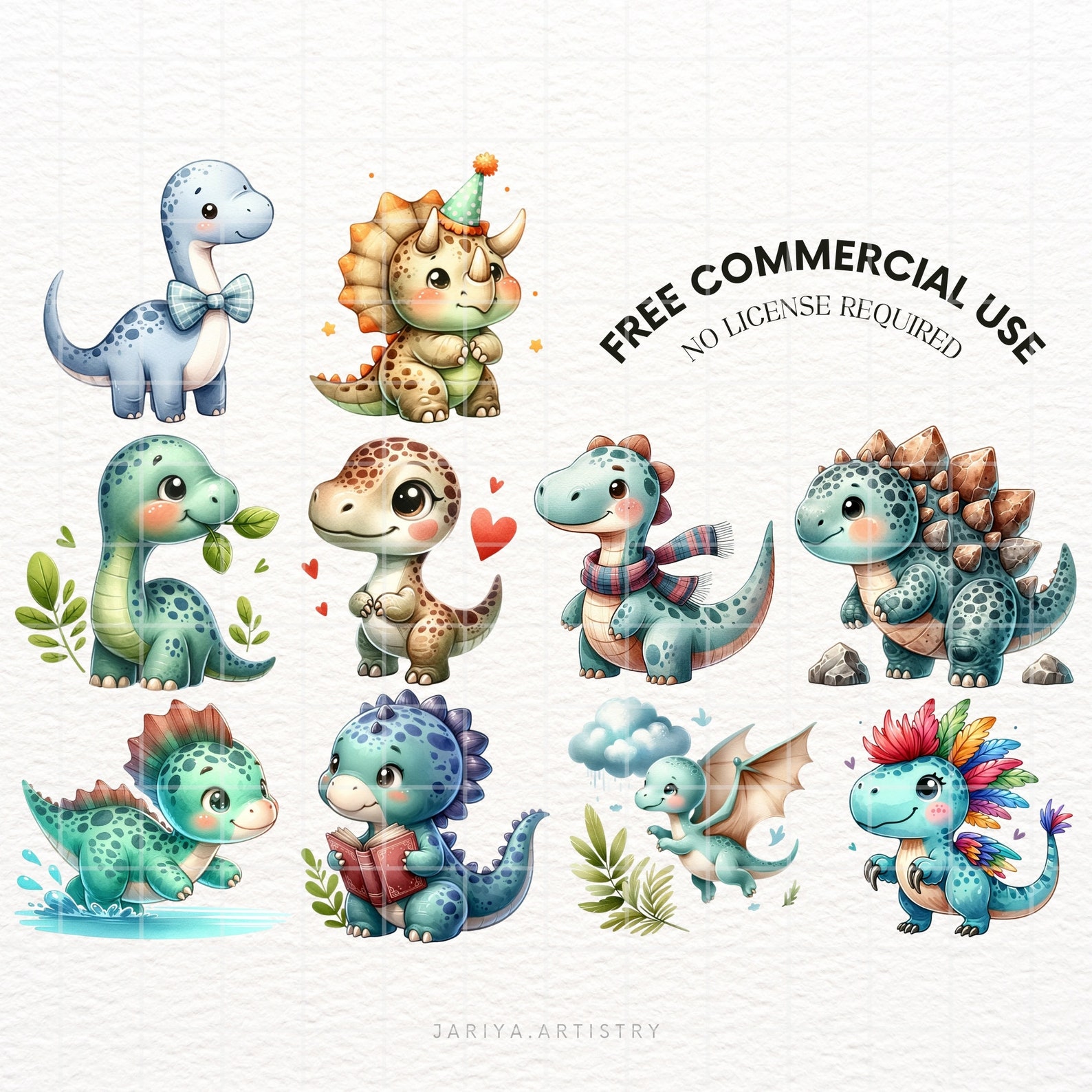 Adorable Baby Dinosaurs Clipart Set - PNG Files for Sublimation ...