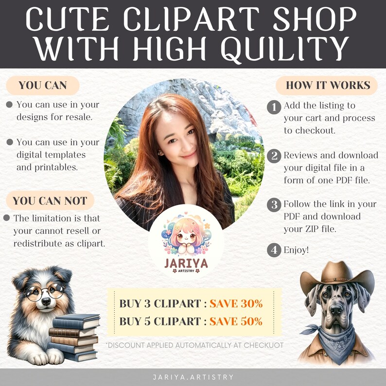 Cute Animals Clipart Set - Funny Dogs and Puppy Breeds - Instant ...