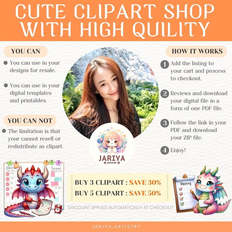 Fantasy Baby Dragon Clipart Bundle, Cute Office Dragon Illustration ...