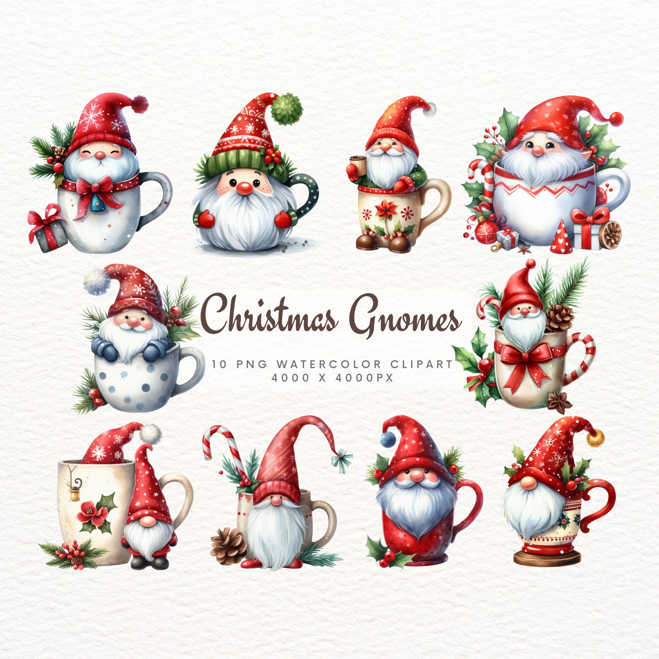 Christmas Gnomes Clipart Bundle, Christmas Gnomes Clipart PNG ...