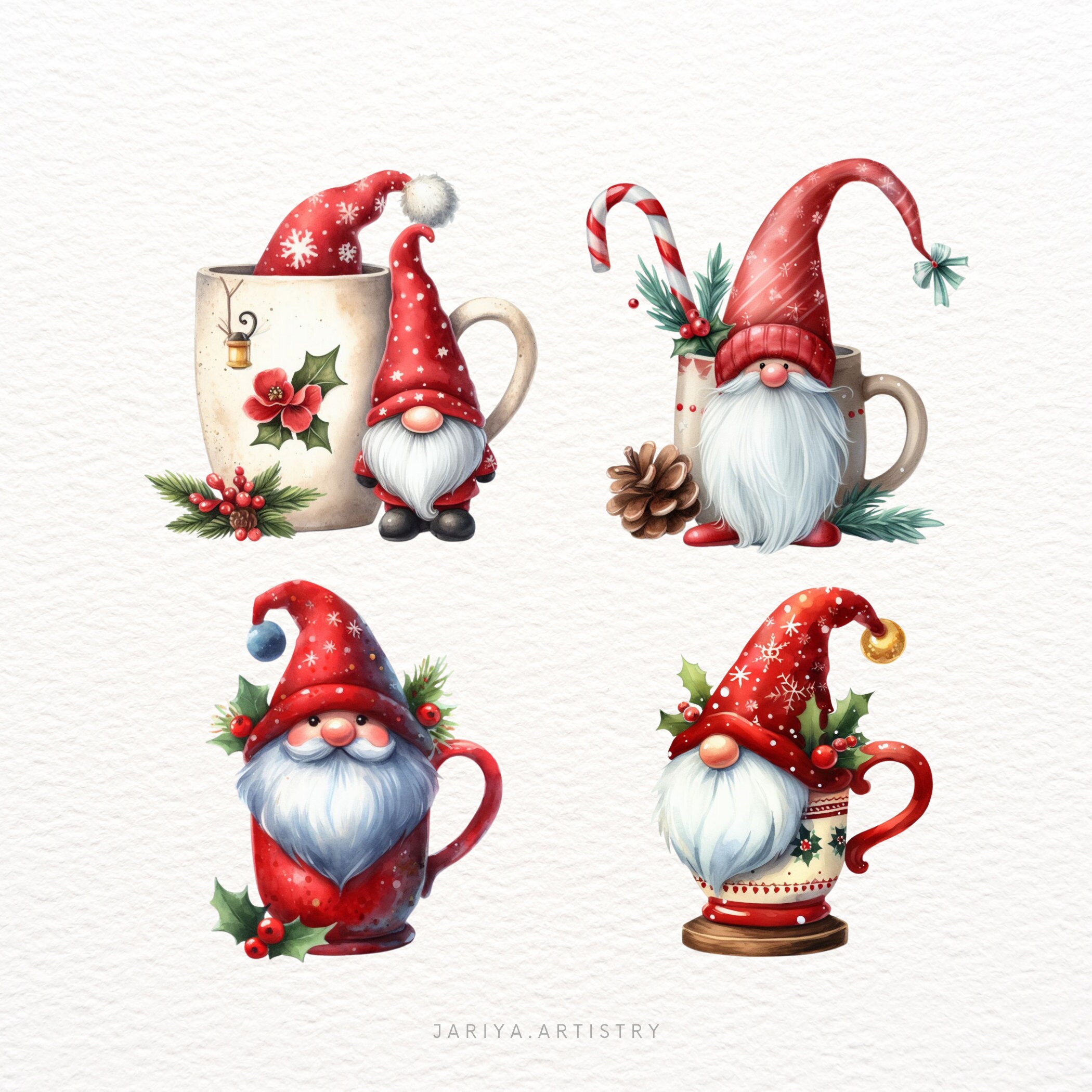 Christmas Gnomes Clipart Bundle, Christmas Gnomes Clipart PNG ...