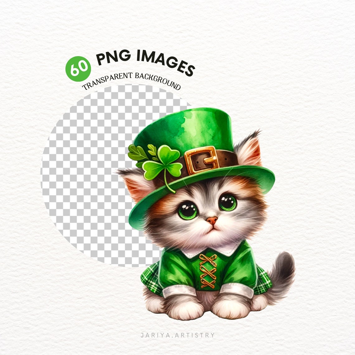 Cute St. Patrick's Day Animal Clipart Set Cute Watercolor Shamrock ...