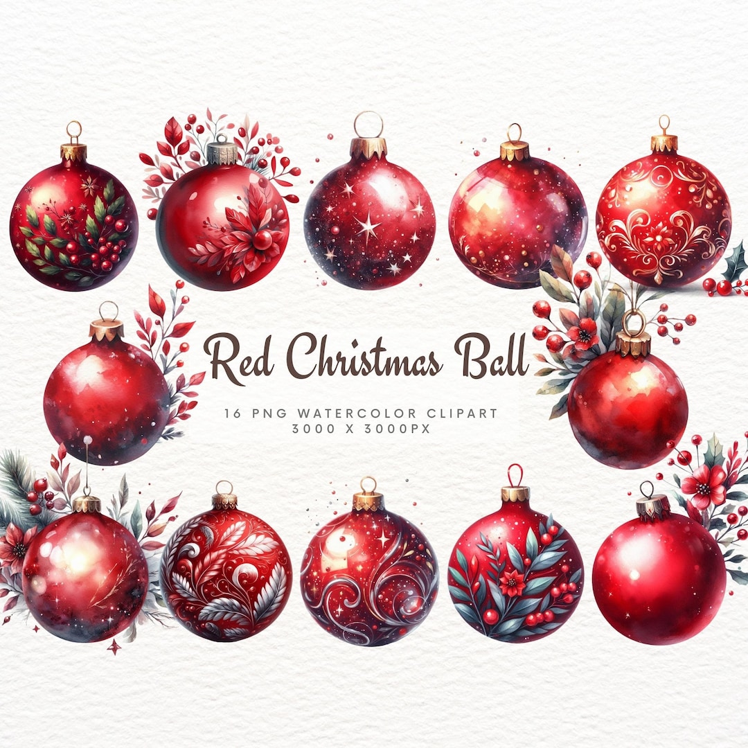 Red Christmas Ball Clipart, Red Christmas Ball PNG, Red Christmas Ball ...