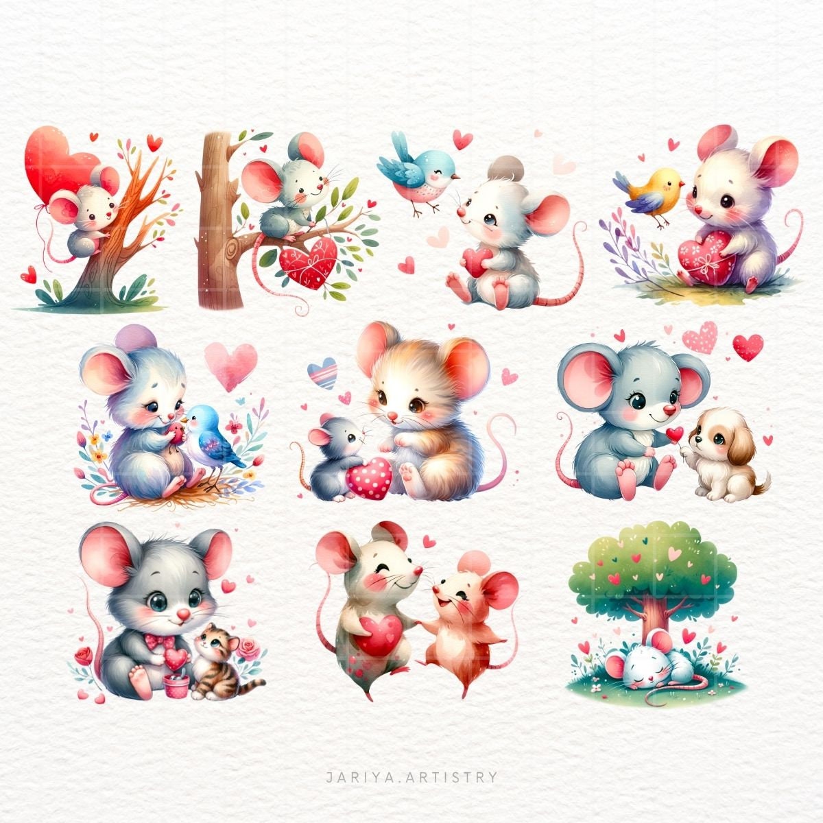 Cute Valentine Mice Graphics - Romantic Clipart for Sublimation & Card ...