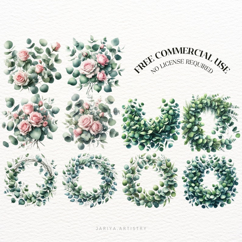 Watercolor Eucalyptus Clipart Bundle, Eucalyptus PNG, Floral Watercolor ...
