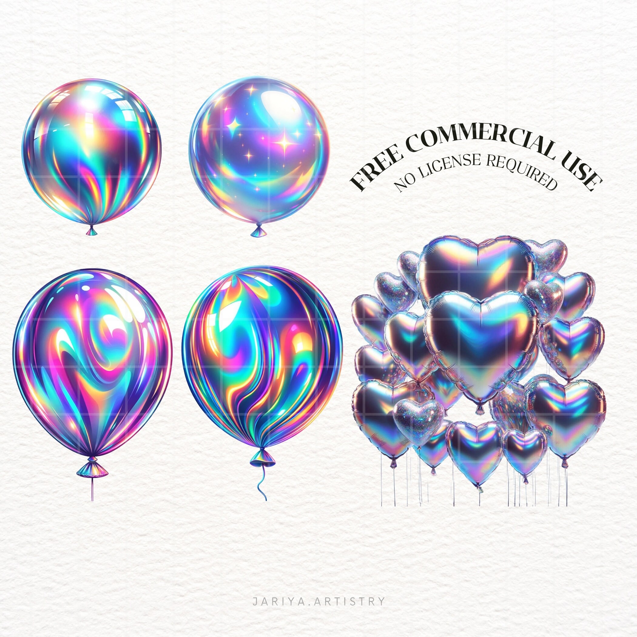 Holographic Balloon Alphabet Clipart Bundle: A-Z PNG Designs ...