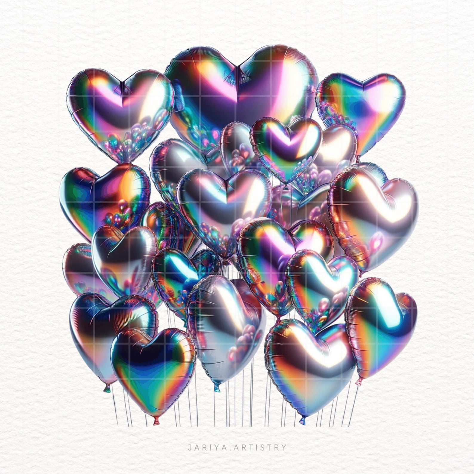 Holographic Balloon Alphabet Clipart Bundle, A-Z Clipart PNG ...