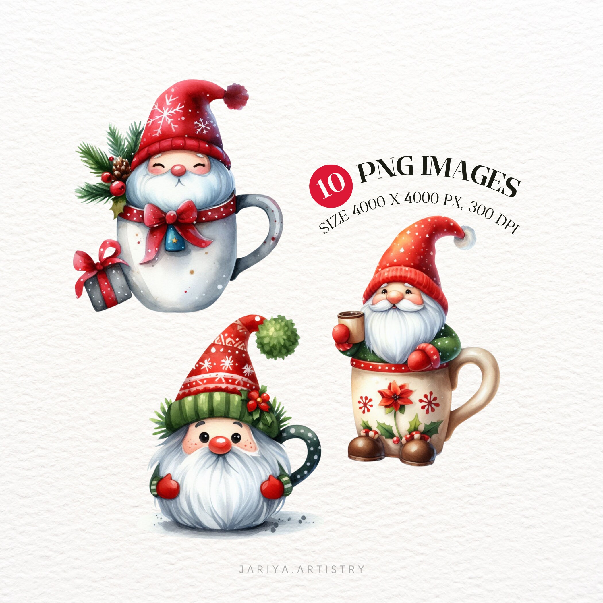 Christmas Gnomes Clipart Bundle, Christmas Gnomes Clipart PNG ...