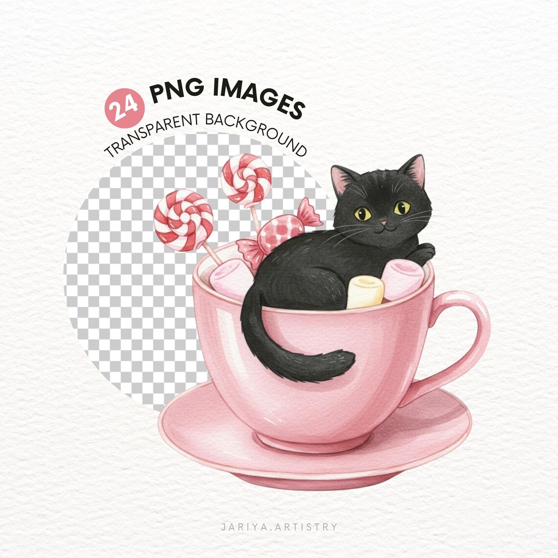 Pink and Black Halloween Clipart Set for Kids – Cute Watercolor Ghost ...
