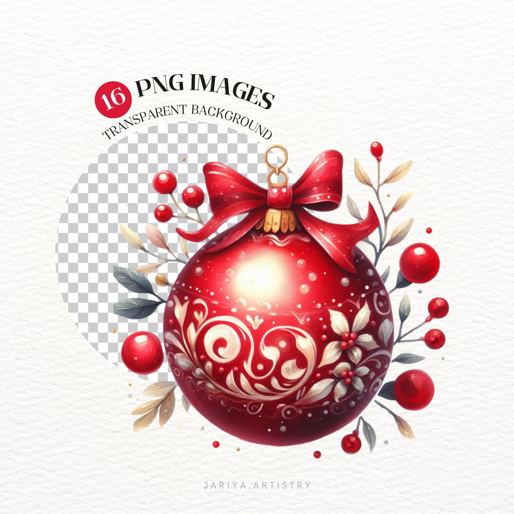 Red Christmas Ball Clipart Bundle, Red Christmas Ball PNG, Red ...