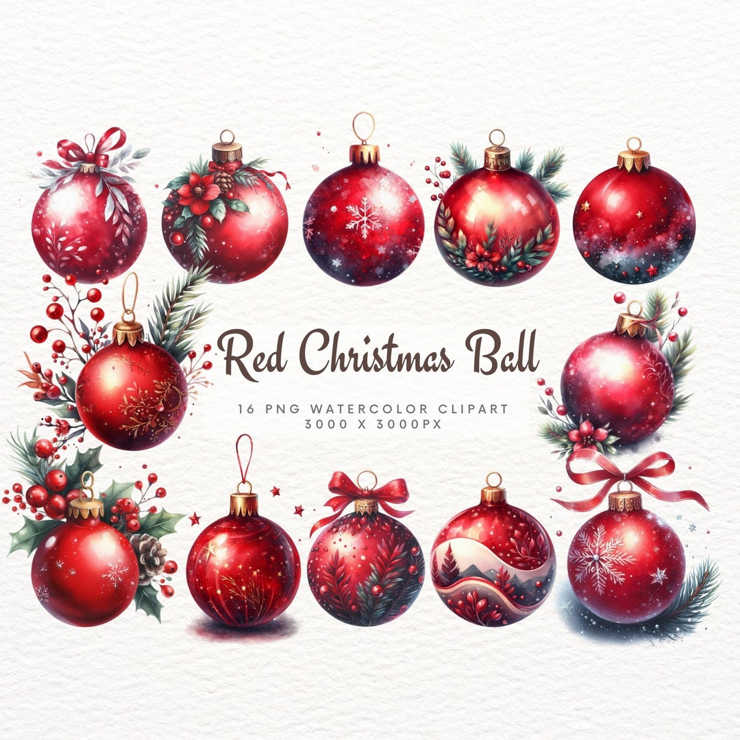 Red Christmas Ball Clipart, Red Christmas Ball PNG, Red Christmas Ball ...