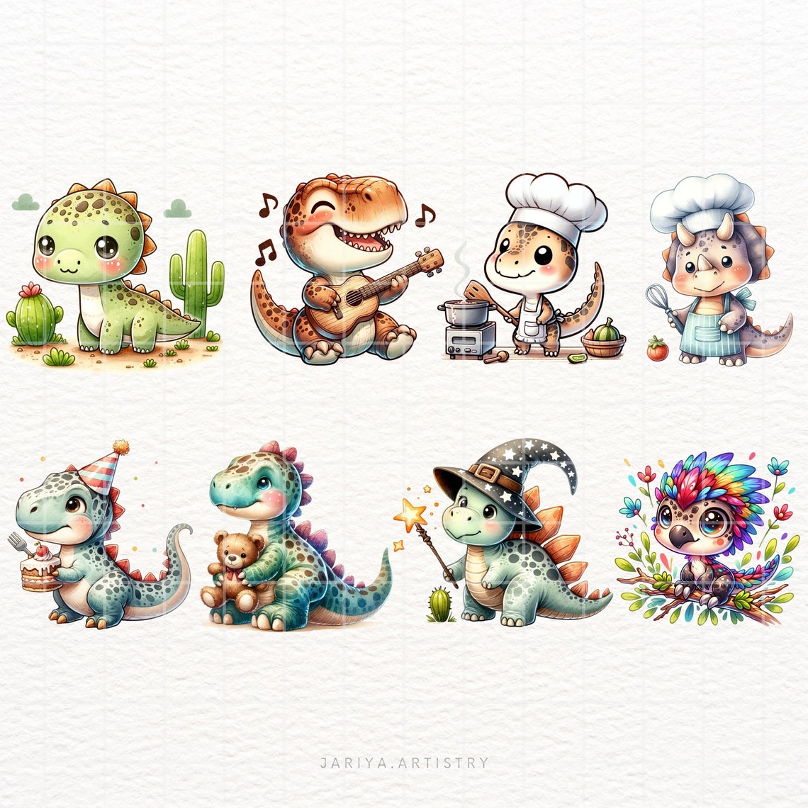 Adorable Baby Dinosaurs Clipart Set - PNG Files for Sublimation ...