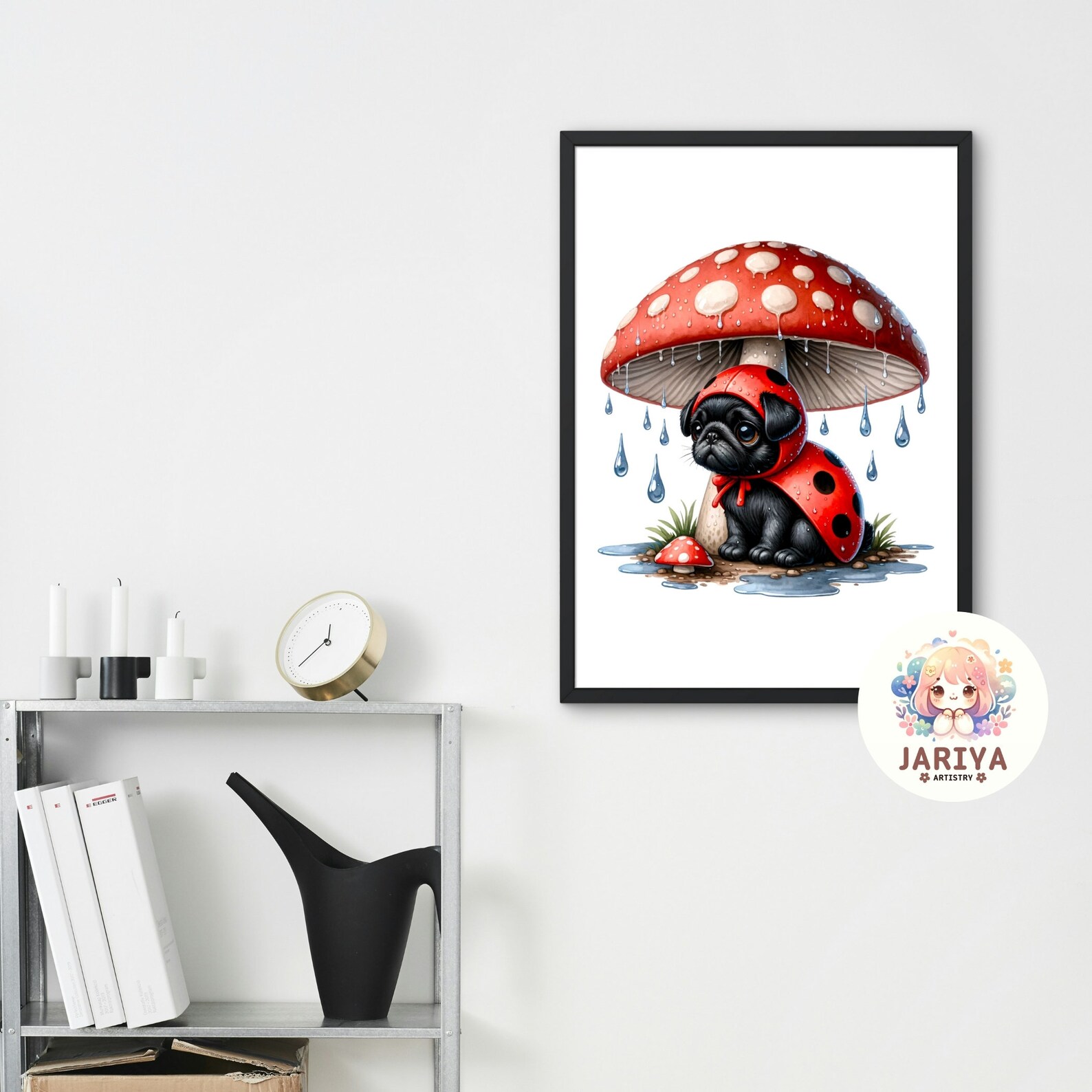 Puppy Love: Black Pug Ladybug PNG Images for Card Making and ...
