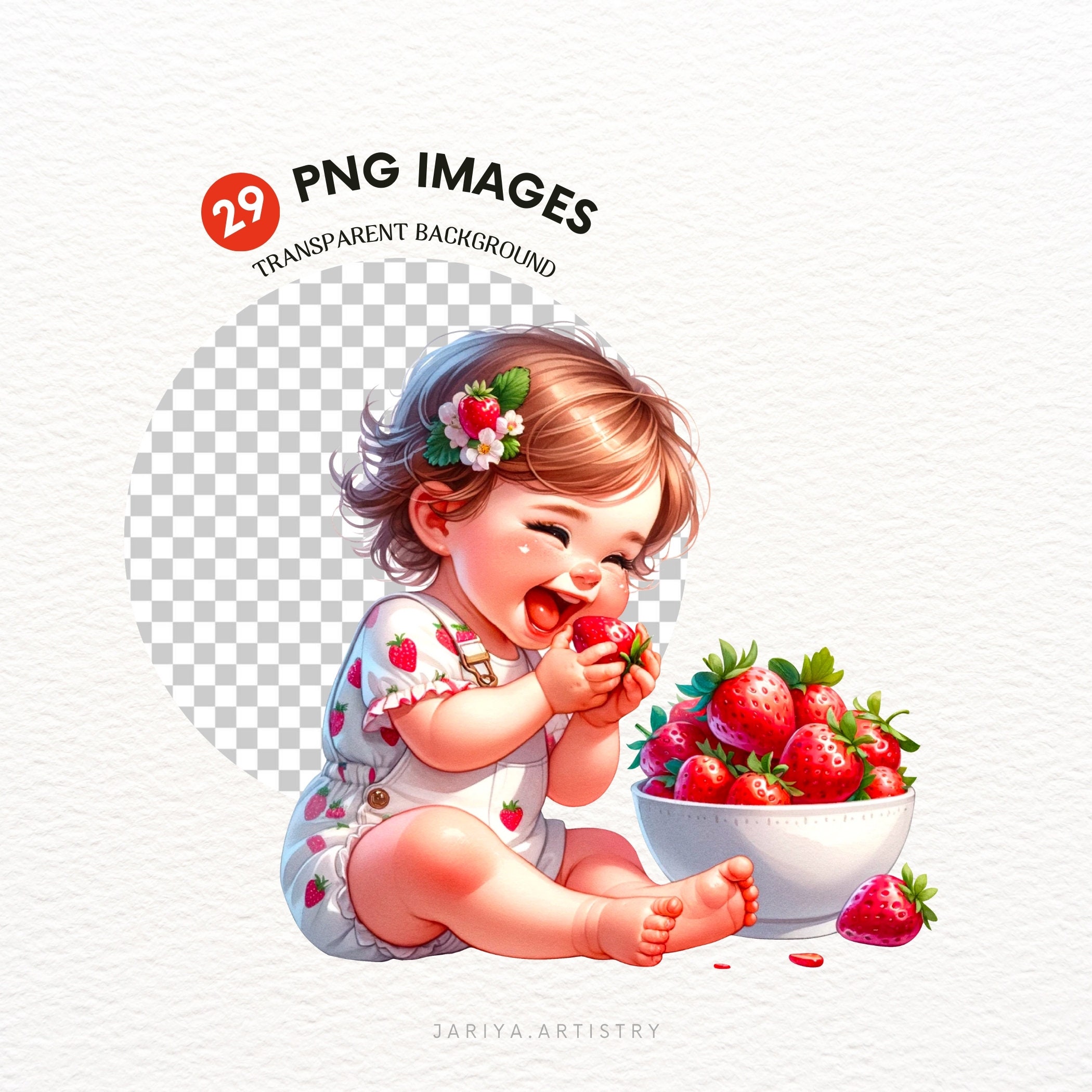 Strawberry Baby Girl Clipart: Nursery Art PNG (commercial Use) - Etsy