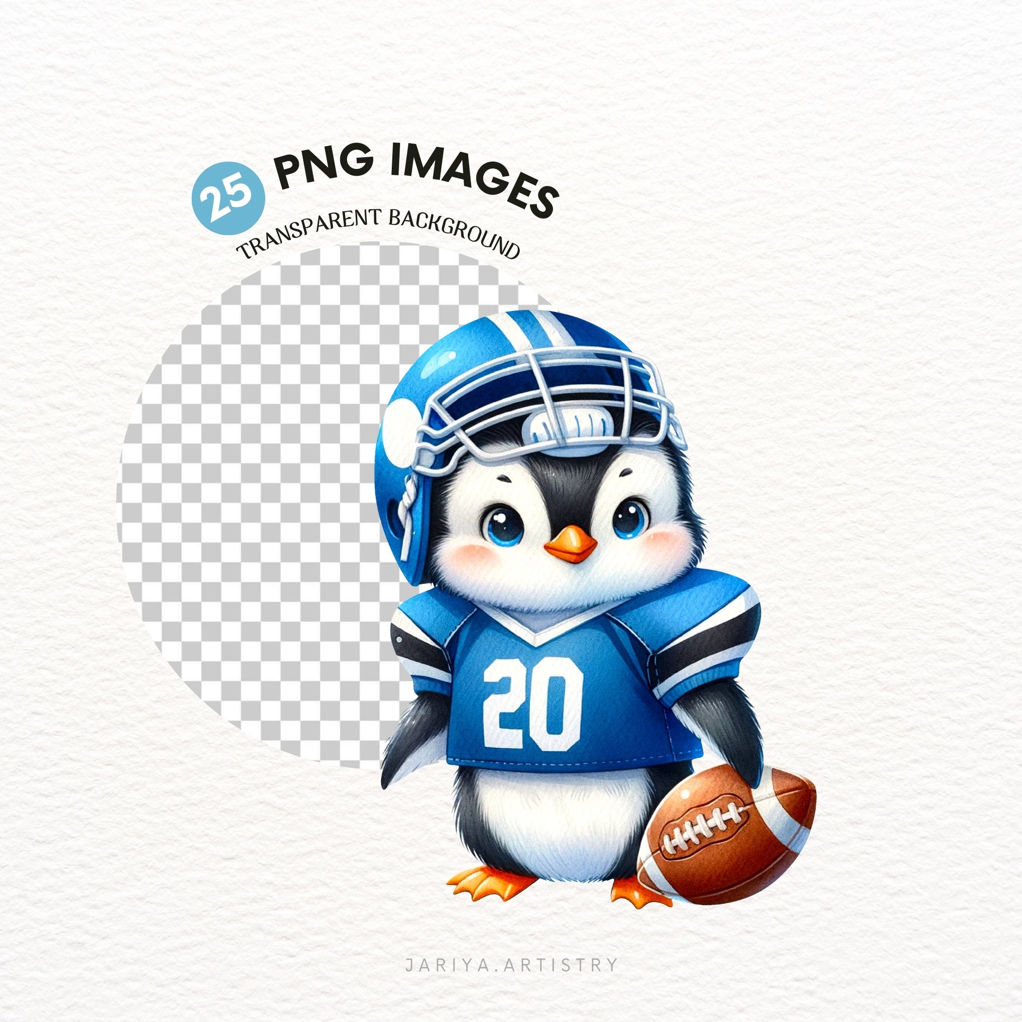 Penguin American Football Clipart, Football Penguins Watercolor ...