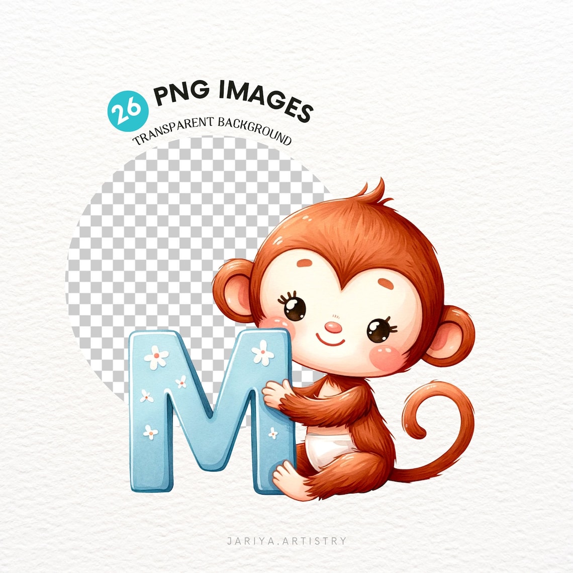 Adorable Animal Alphabet Clipart Bundle - Watercolor A-Z Letters ...