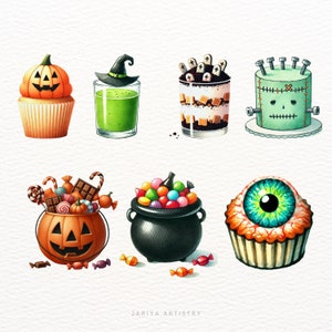 Cute Watercolor Halloween Clipart Spooky Halloween Clipart Halloween ...