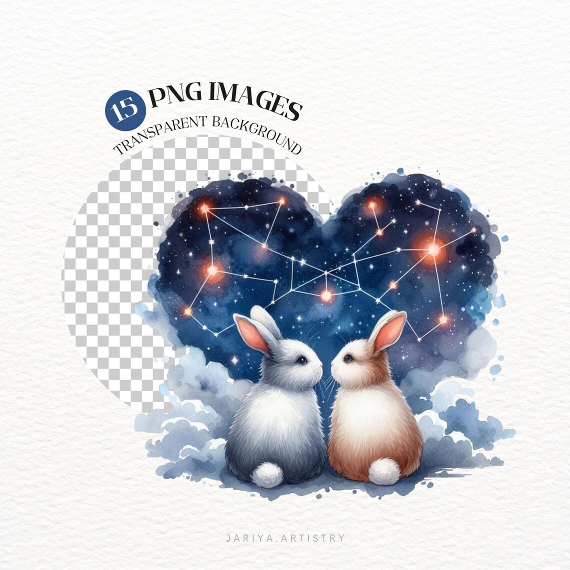 Cute Bunny Couple Clipart Bundle Valentine Watercolor Clipart - Etsy