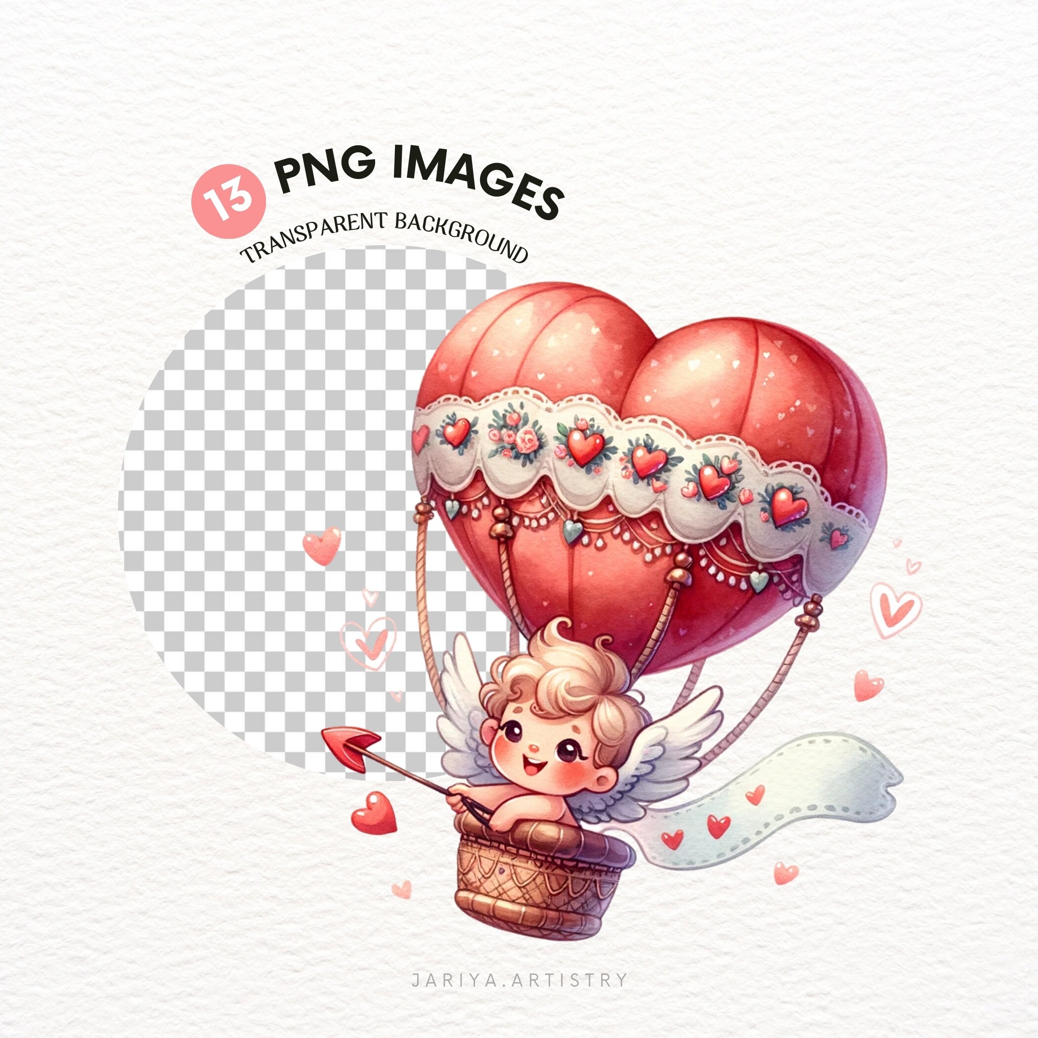Cute Valentines Cupid Clipart Bundle, Valentine Watercolor PNG ...