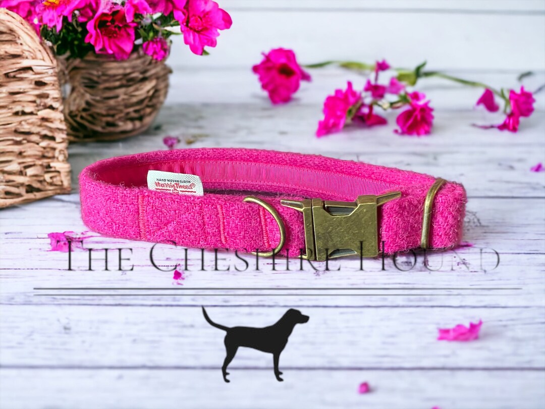 Harris Tweed Hot Bright Pink Dog Collars Collar for Dogs and - Etsy