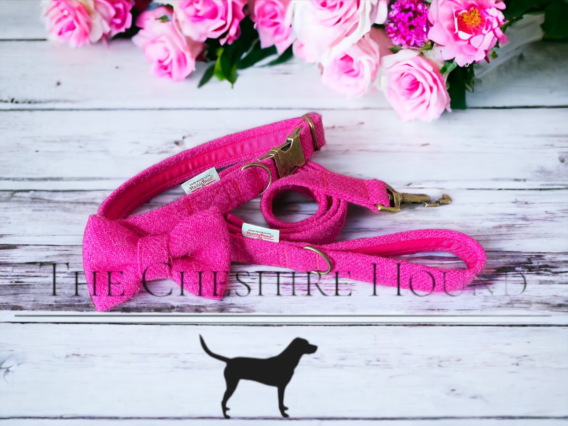 Harris Tweed Hot Bright Pink Dog Collars Collar for Dogs and - Etsy