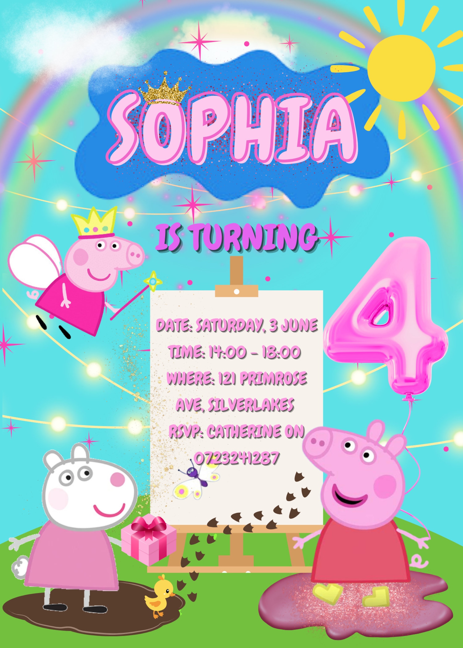 Peppa Pig Birthday Invite Peppa Pig Birthday Digital Invite - Etsy