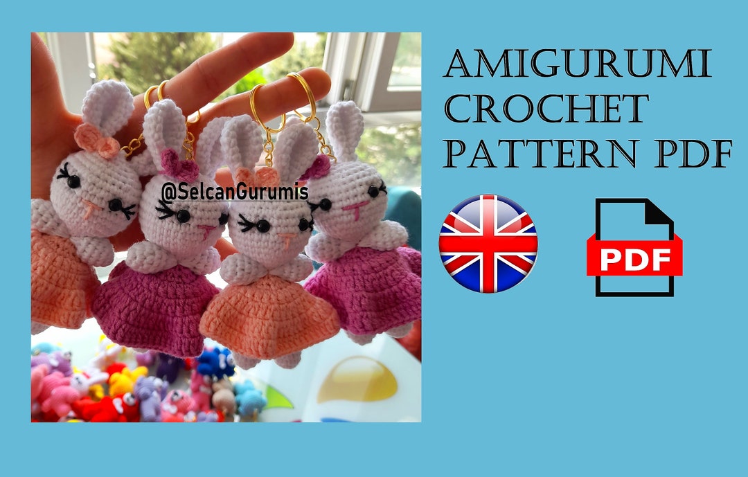 Rabbit Doll Key Chain Amigurumi Crochet Pattern - Etsy