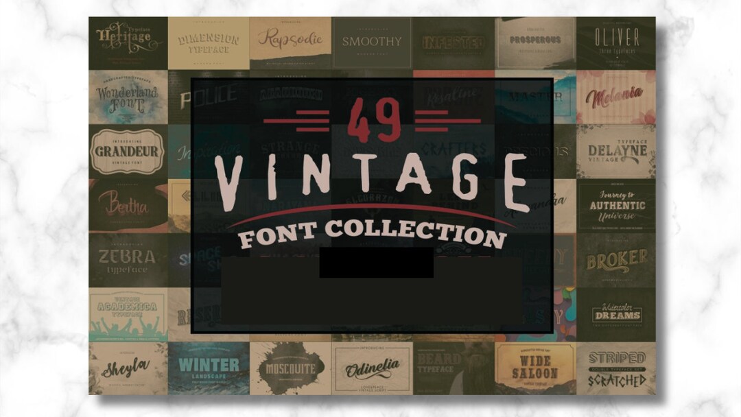 Vintage Font Collection Bundle Instant Digital Download procreate ...