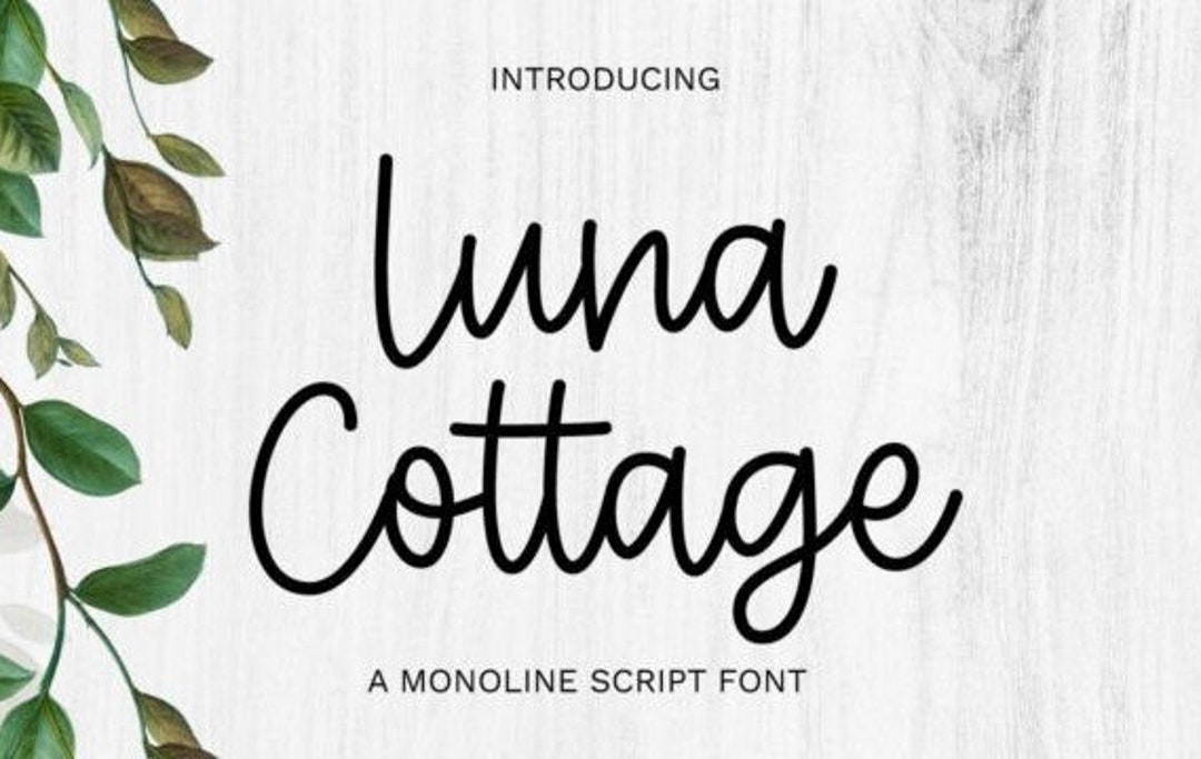 Luna Cottage Font, Handwritten Font, Wedding Font, Modern Font, Display ...