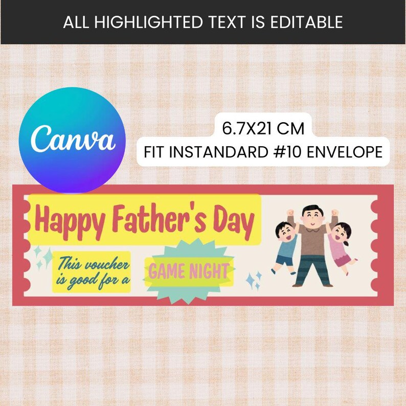 Father's Day Coupon Voucher | Coupon for Daddy | Canva Template ...