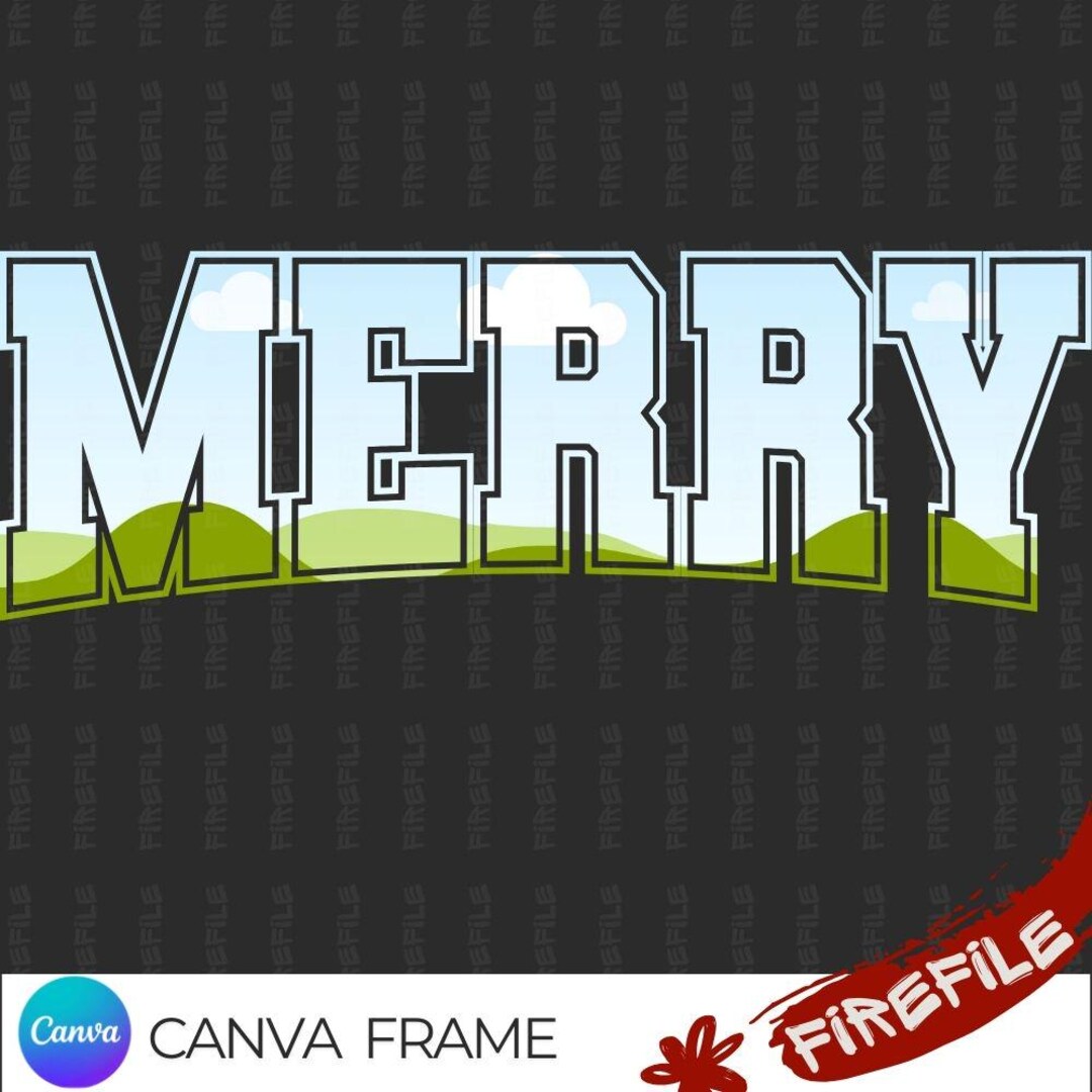 Merry Varsity Canva Frame Template Arch Merry Drag and Drop Varsity ...