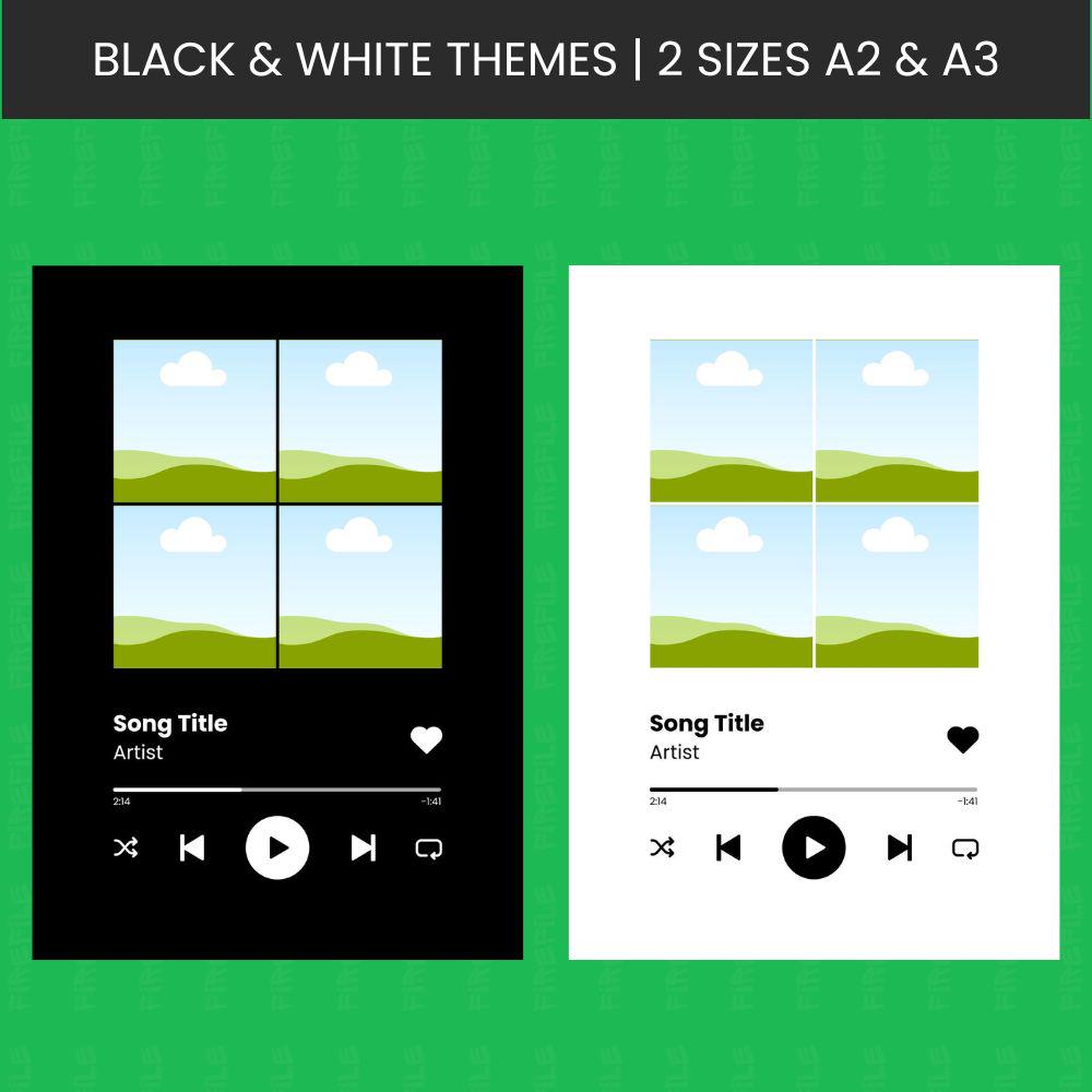 Music Player Photo Collage Bundle | Spotify Canva Template ...