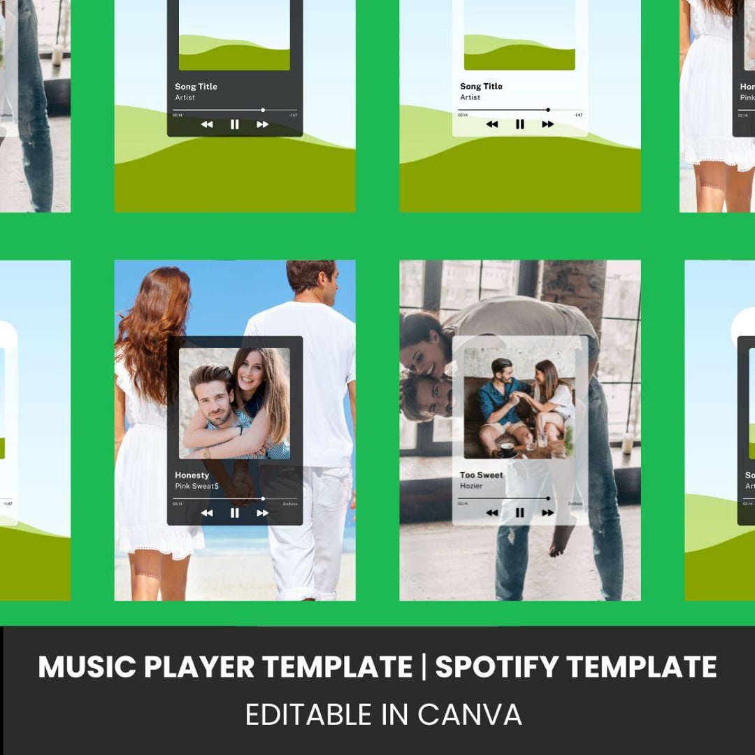 Music Player Photo Collage | Spotify Canva Template | Personalized ...