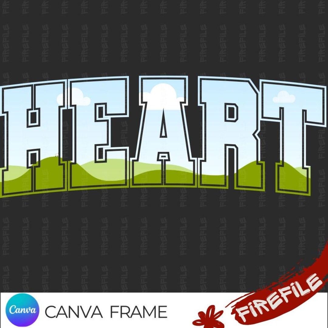 Heart Arch Canva Frame Template | Varsity Heart | Drag and Drop Varsity ...