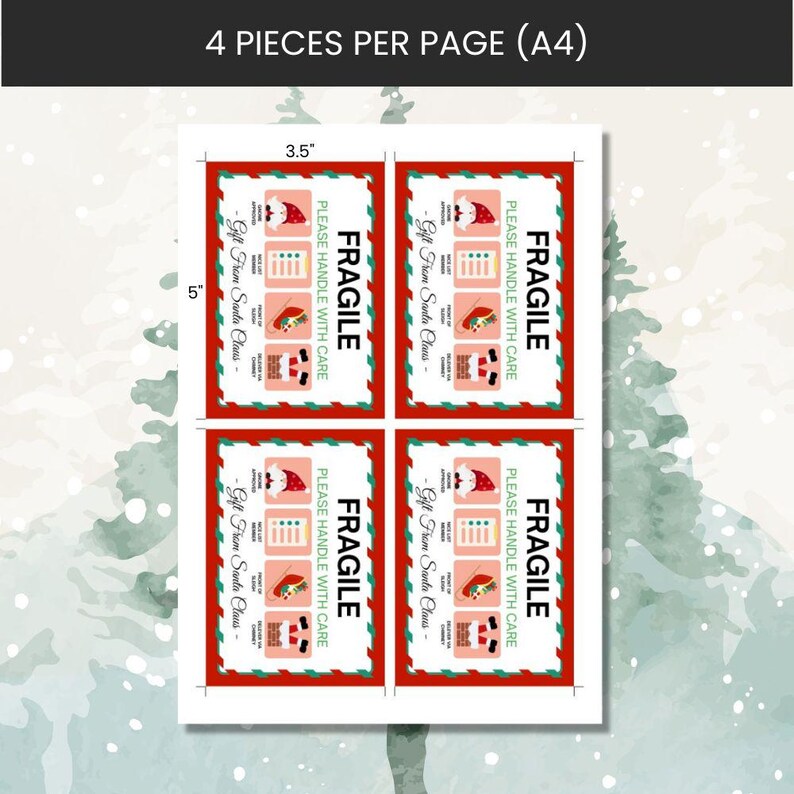 Christmas Fragile Label Canva Template | Printable Santa's Workshop ...