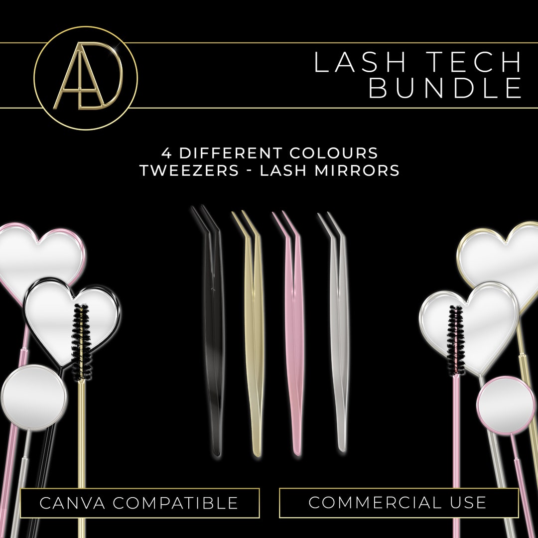 LASH TECH BUNDLE, Clip Art, Tweezers, Clipart, Commercial Use, Lash ...