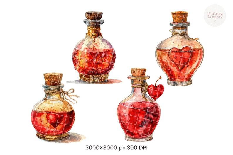 Potion Bottle Halloween Watercolor Potion Bottles, Magical Potion ...