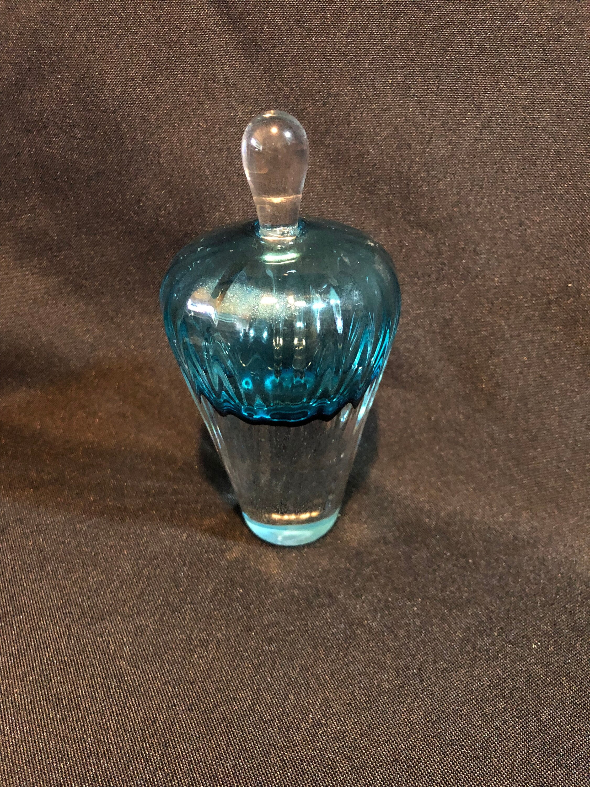 Beautiful Blue and Crystal Perfume Bottle - Etsy